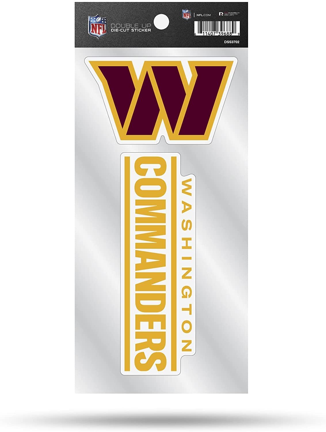 Washington Commanders 2-Piece Double Up Die Cut Sticker Decal Sheet ...