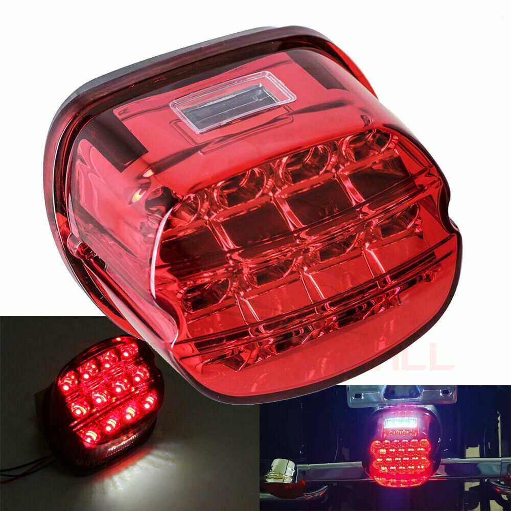 Red LED Laydown Rear Tail Light Lamp for Harley Touring Dyna Softail XL ...