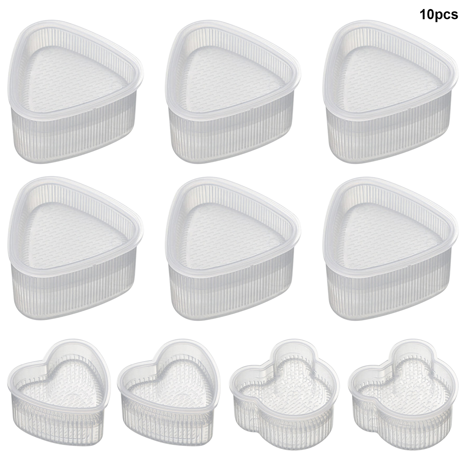10pcs Onigiri Mold Bento Home Musubi Triangle Heart Clear Pig Japanese ...