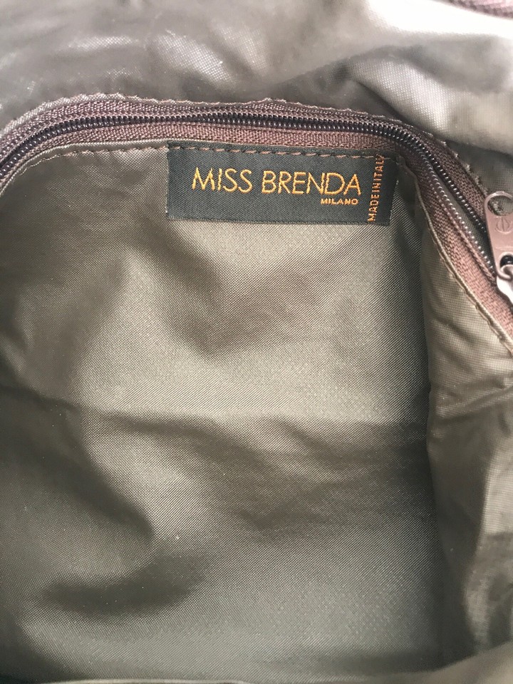 Miss Brenda Milano Made In Italy Brown Leather Bag Purse | eBay