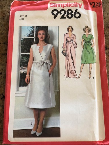 🌹1979 SIMPLICITY #9286 - LADIES TWO LENGTH DRESS w/KEYHOLE BODICE ...