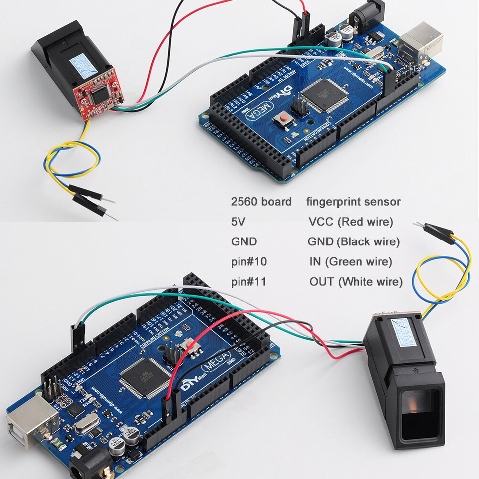 Optical Fingerprint Reader Sensor Collector Module for Arduino Mega2560 ...