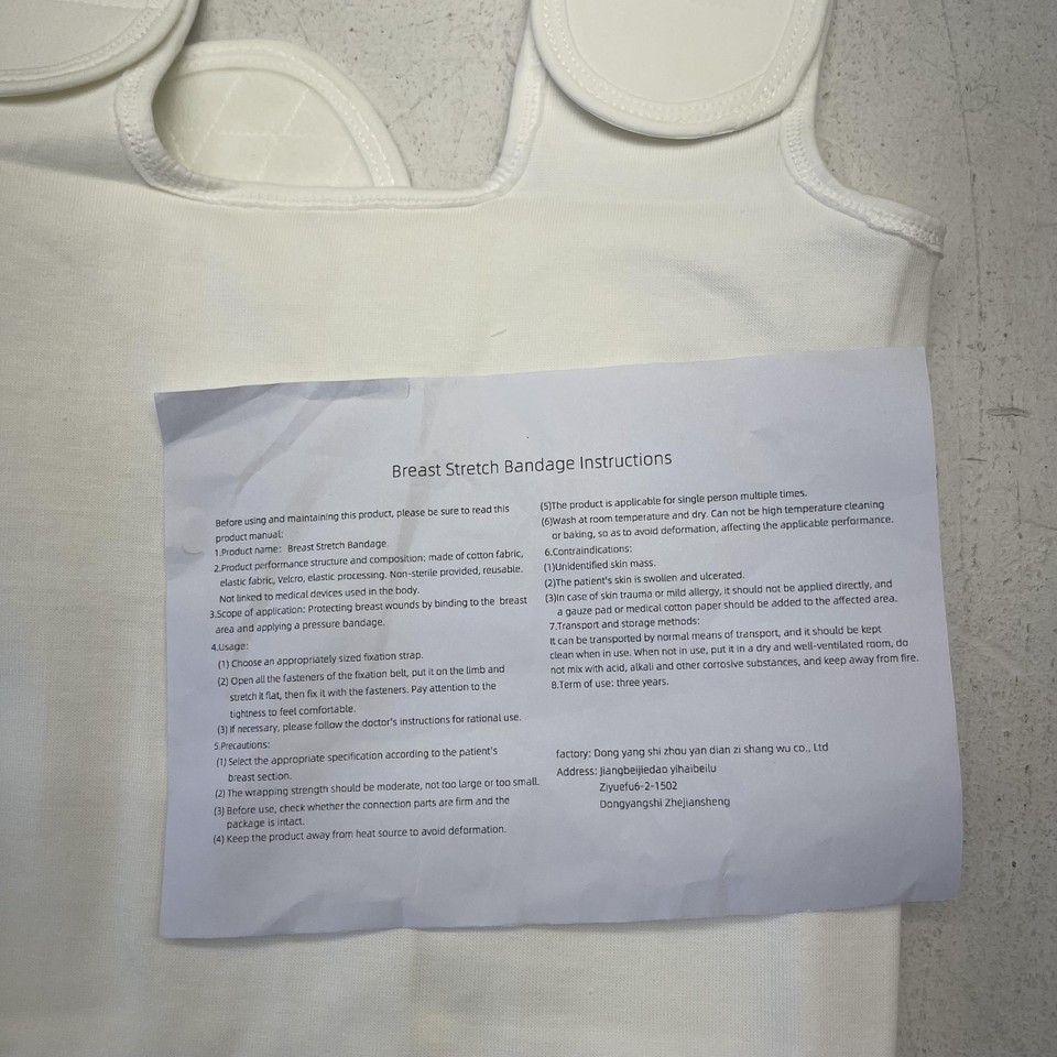 TIERSNI Womens Small White Breast Bandage Support Compression Shirt ...