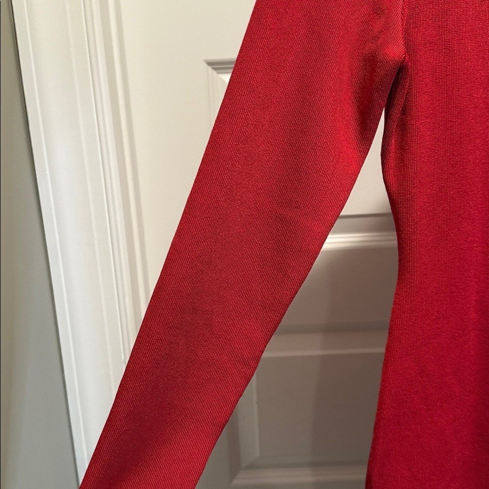 Guess Red Mock Neck Sweater Dress Size M NWT Bodycon Ribbed Knit Chic ...