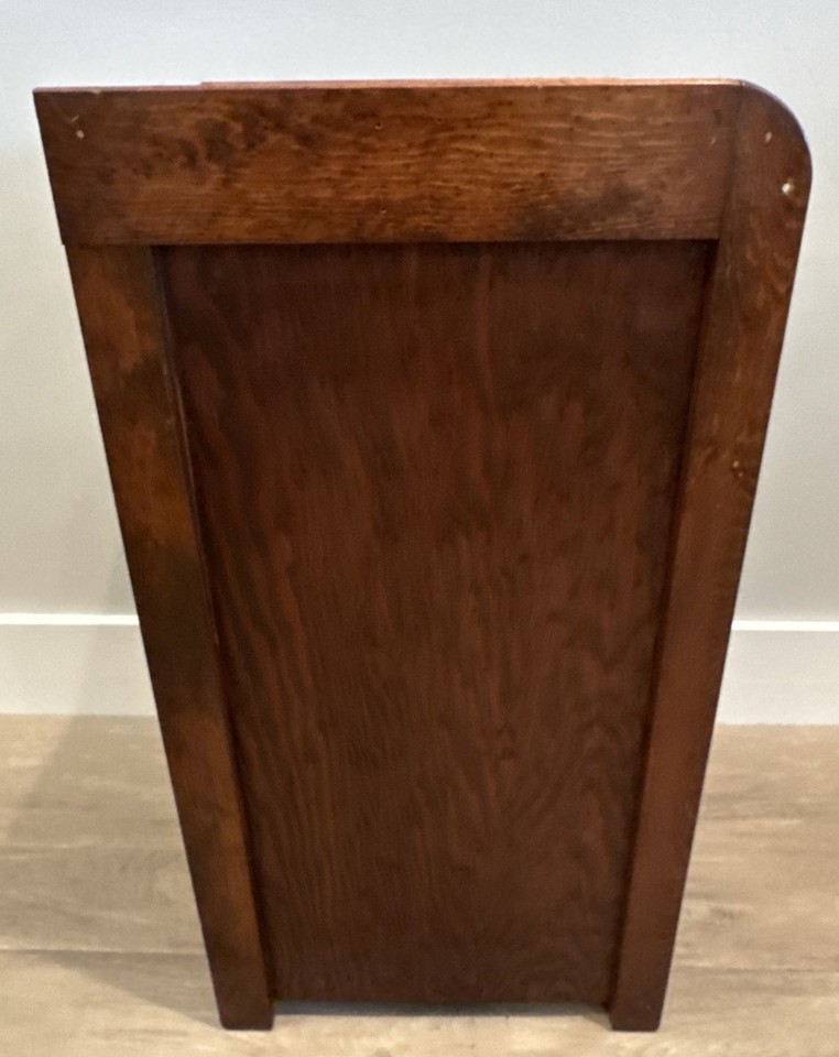 Waterfall Nightstand Art Deco Medium Wood Grain 1940’s 28” Tall x 14 ...