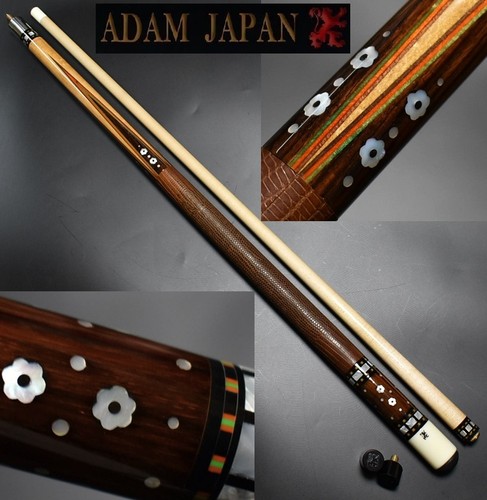 Rare Vintage Adam Cue N/B-8 1970s Floral Inlay Billiards Pool Cue stick ...