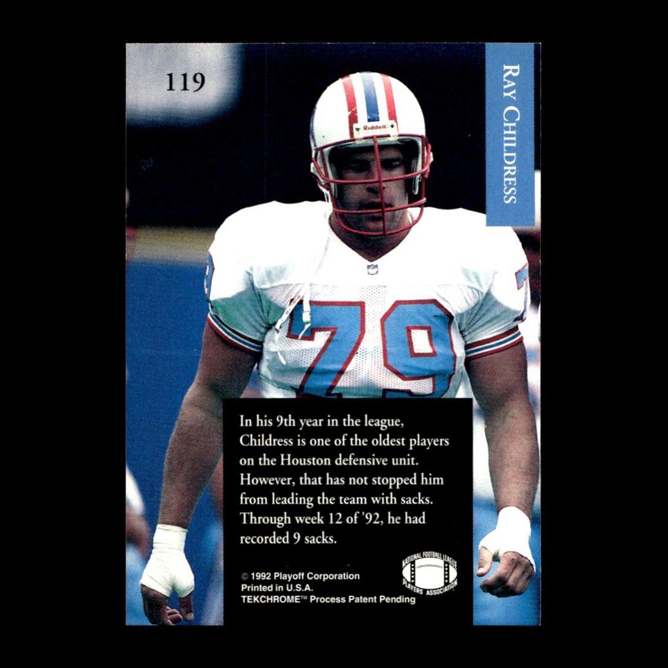 Ray Childress 1992 Playoff Houston Oilers #119 R323B 34 | eBay