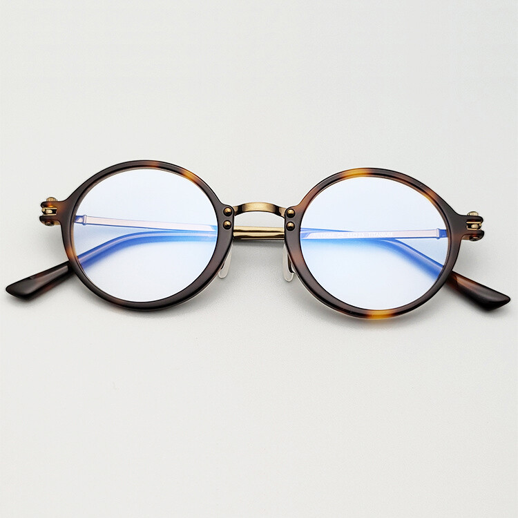 Retro Round Eyeglasses Frame For Men Women Vintage Ultra Light Plate ...