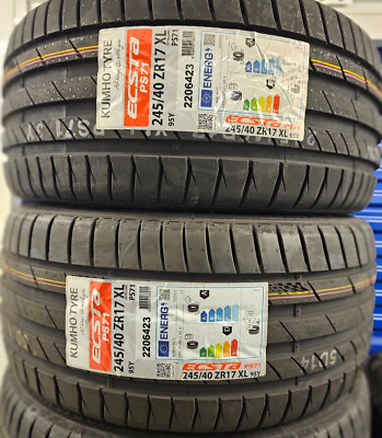 2X NEW KUMHO PS71 SPORT 245/40 ZR17 XL 95Y CAR UHP TYRES 245 40 17 245 ...