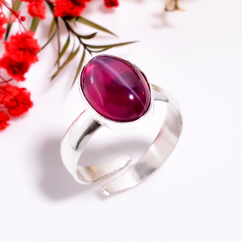 Star Ruby Gemstone Ethnic Handmade 925 Silver Plated Ring Adjustable GSR-8757 | eBay
