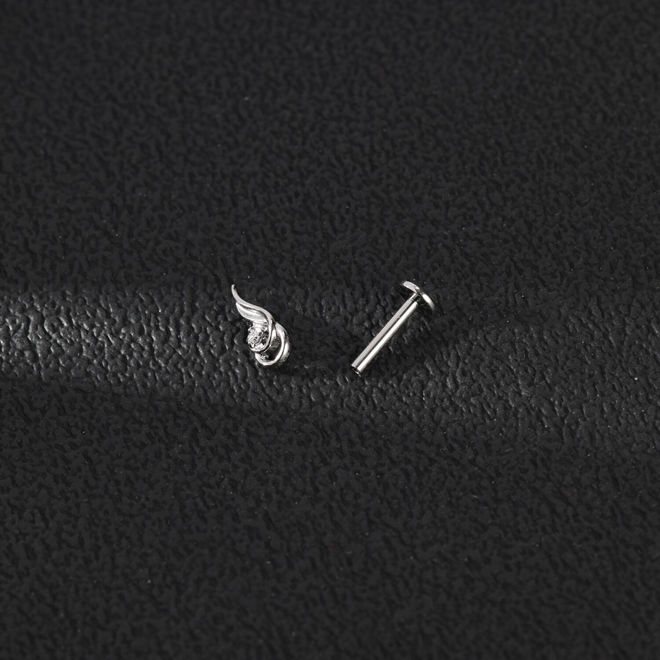 1 Pc Titanium Steel Labret Lip Piercing 16G Helix Conch Tragus Piercing ...