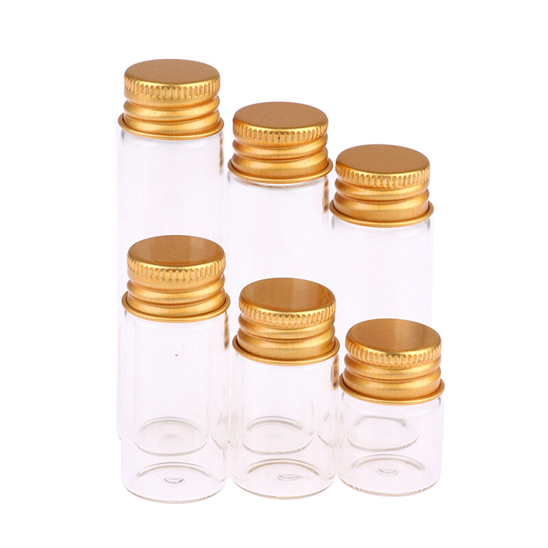10Pcs 5/7/10/14/18/20ML Glass Bottle Tiny Glass Jar Sealed Bottle ...