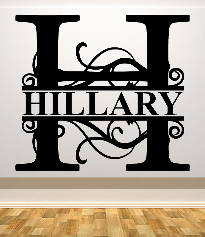FANCY LETTER "H" PERSONALIZED w/ NAME CAR WALL VINYL DIE CUT DECAL 9 ...