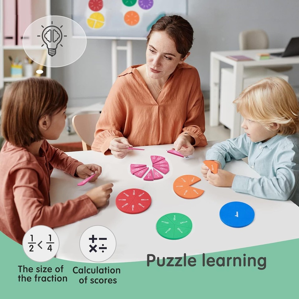 51Pcs Fraction Bars Set, Math Manipulatives - Magnetic Fraction Tiles ...