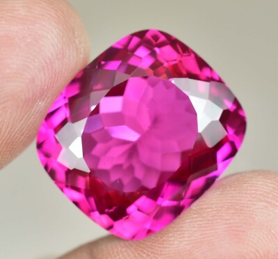 36.20Ct Natural Rhodolite Garnet Cushion Raspberry Pink Certified Loose ...