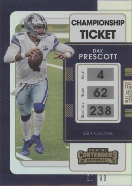 2021 Panini Contenders - Championship Ticket #25 Dak Prescott /99 for ...