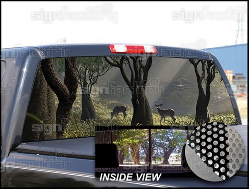 P80 Deer Hunting Rear Window Tint Graphic Decal Wrap Back Pickup ...