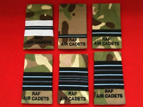 Royal Air Force RAF Air Cadet Officer Multicam Rank Slides ATC Rank ...