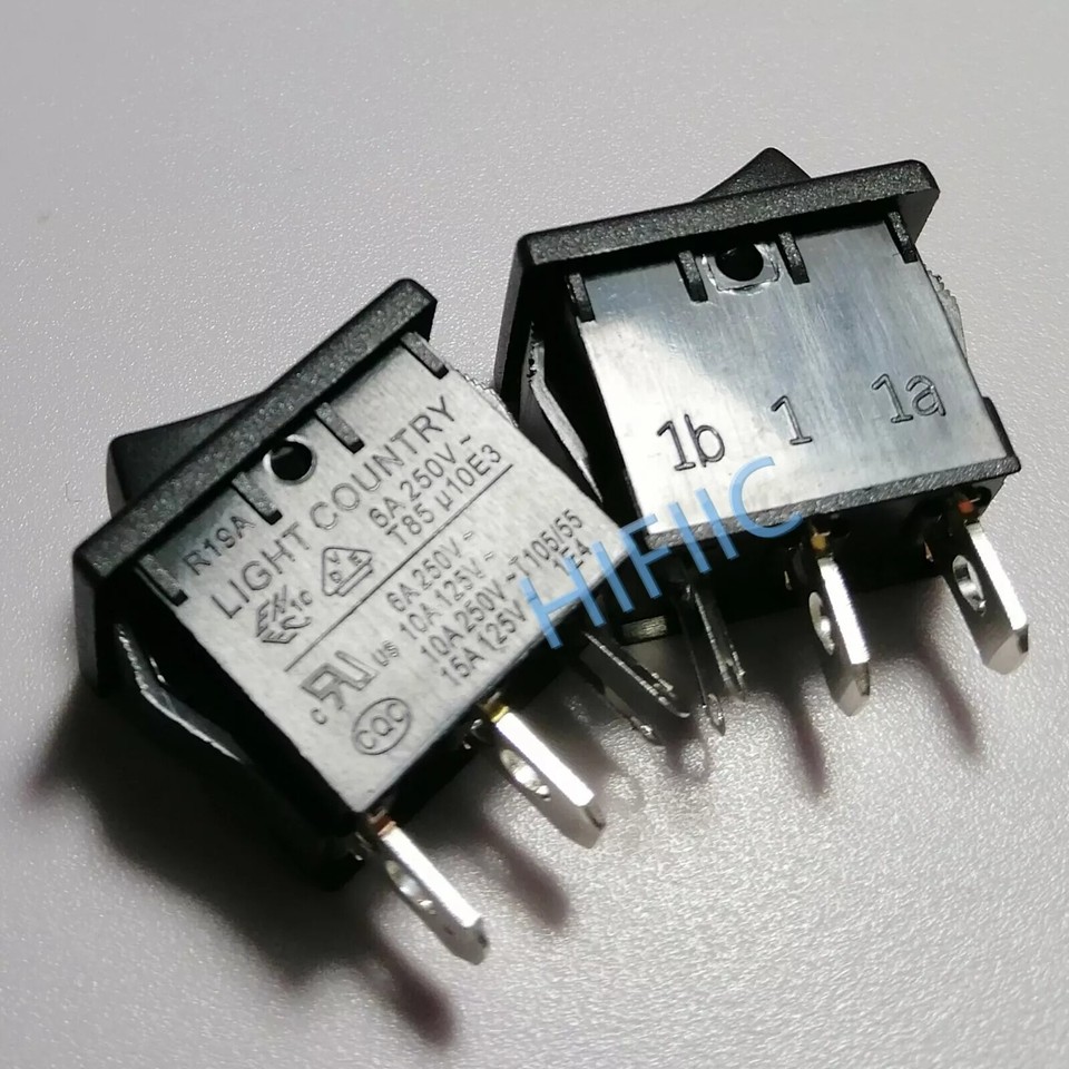 LIGHT COUNTRY R19A Rocker Switch 4 Pins 2 Positions 6A 250VAC T85 Red ...