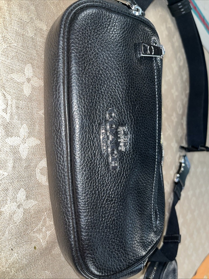 Coach Mini Crossbody Belt Bag Black Pebbled Leather | eBay