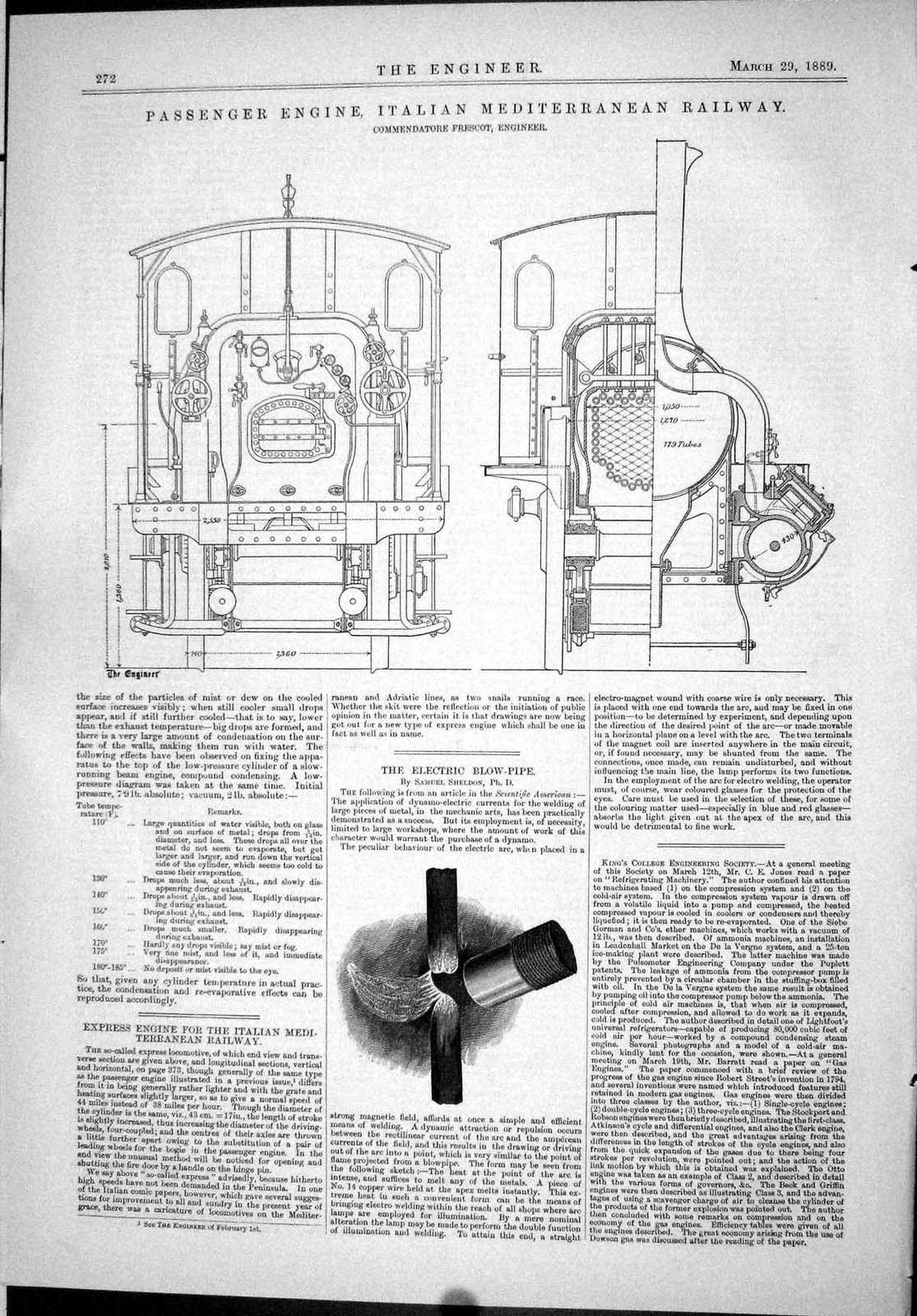 Old 1889 Train Engine Italian Mediterranean Railway Frescot Blow-Pipe ...