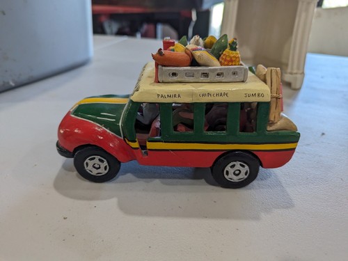 Vintage Columbian Colorful Clay Bus Hand Crafted Folk Art Sculpture | eBay