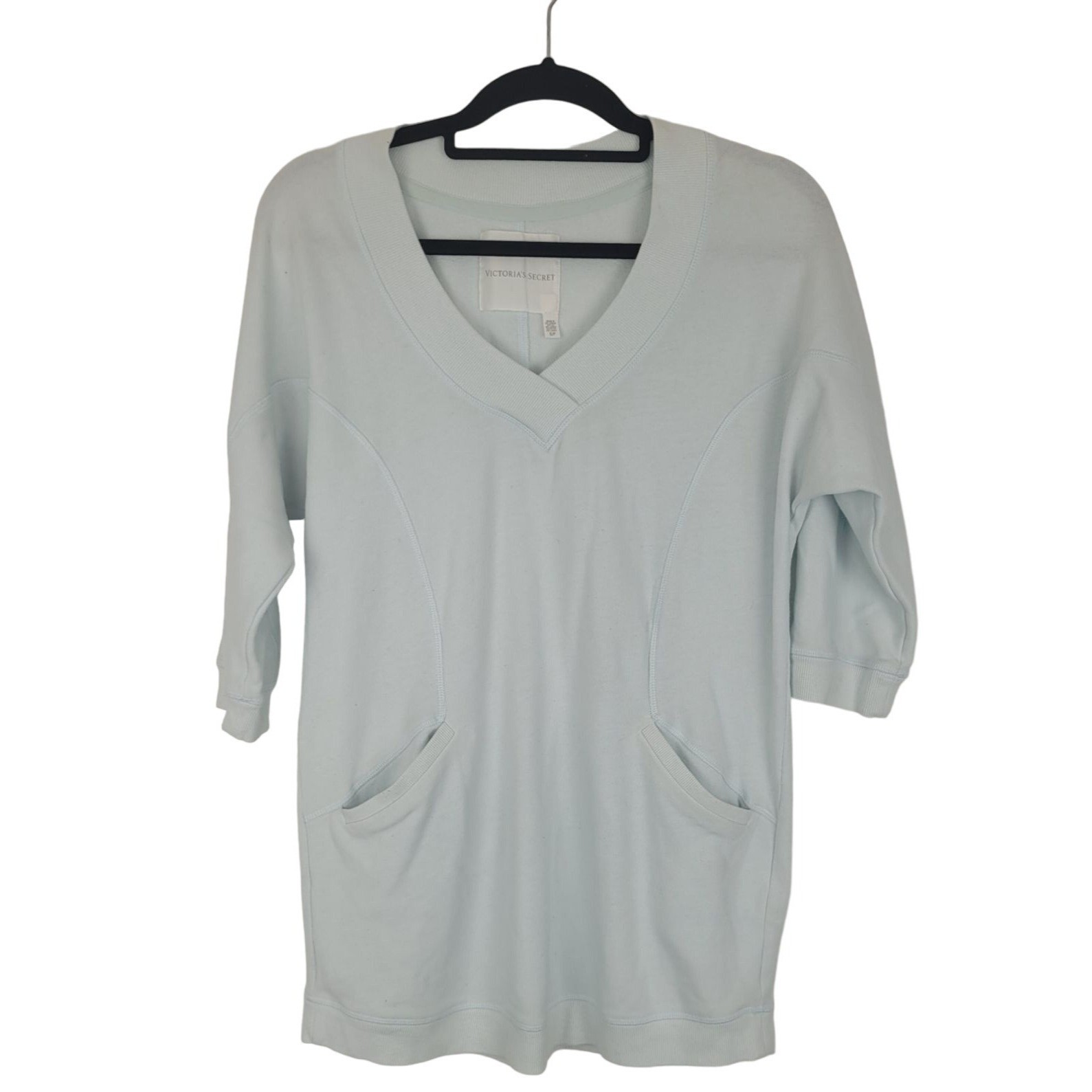 Victoria Secret Tunic Sweater SP Womens Light Blue 1/2 Sleeve ...