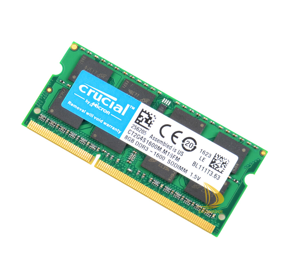 Crucial 8GB 2Rx8 PC3 12800S DDR3 1600 1.5V 204PIN SODIMM Laptop Memory ...