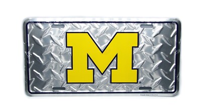Licensed NCAA MICHIGAN WOLVERINES 3D EMBOSSED METAL CAR NOVELTY LICENSE ...