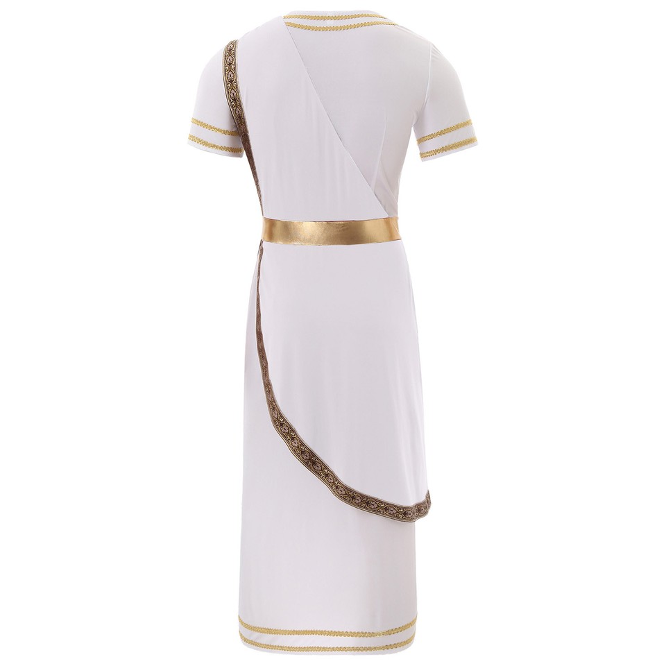 Mens Ancient Greek Toga Short Sleeve Roman Robe Caesar Party Masquerade ...