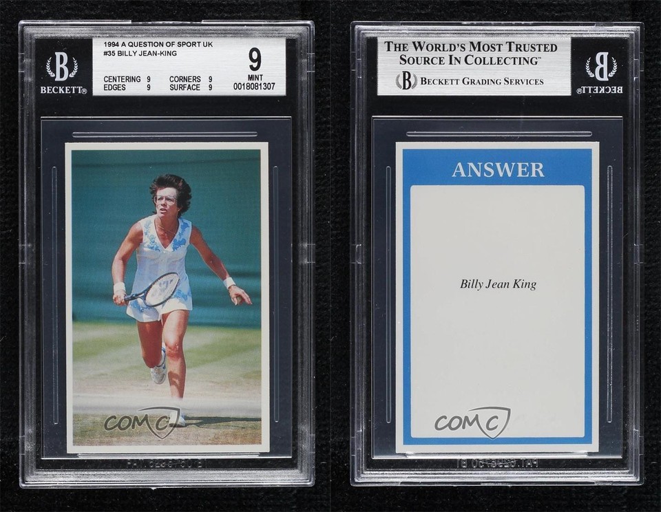 1994 BBC A Question of Sport Board Game Billie Jean King BGS 9 MINT HOF ...