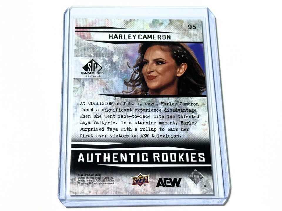 2025 Upper Deck AEW SP Game Used Harley Cameron Authentic Rookies Base ...