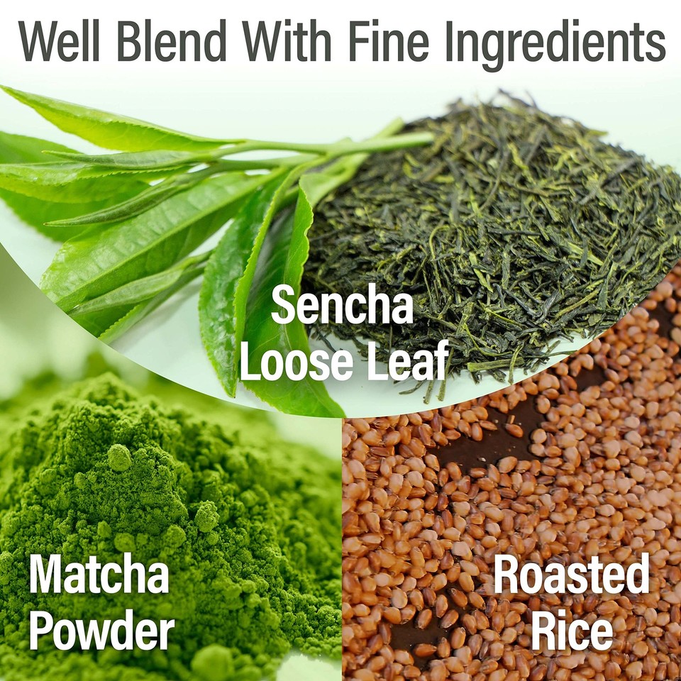 Genmaicha Green Tea with Matcha, roasted brown rice tea, Low caffeine ...