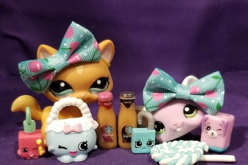 Authentic Littlest Pet Shop LPS #1100 #1101 Exclusive Walking Cat Mouse ...