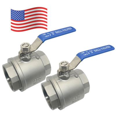3 inch Ball Valve,Female NPT 316 Stainless Steel Full Port,2-Piece ...