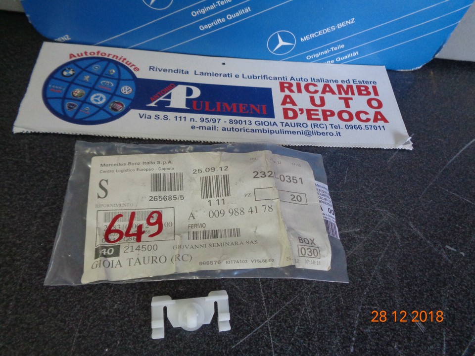 A0099884178 MOLLETTA FISSAGGIO MODANATURE ESTERNE MERCEDES R170-W202 ...