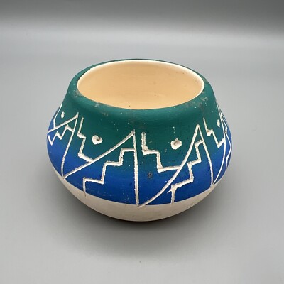 Beautiful Native American Pottery Bowl Planter Signed Ute Mountain ...