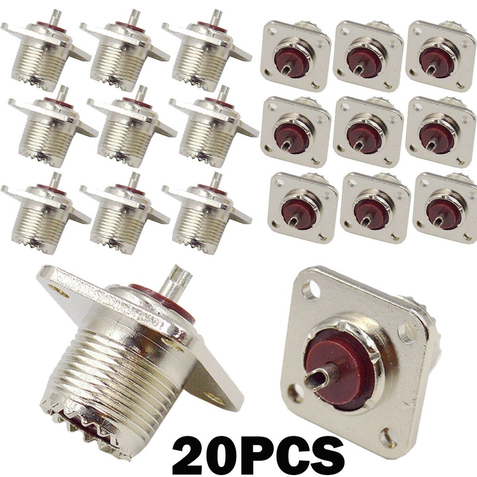 20X UHF Female Jack SO239 SO-239 Flange Panel chassis mount connectors ...