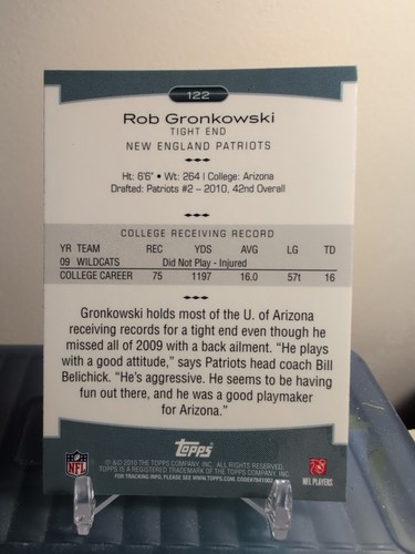 ROB GRONKOWSKI 2010 Topps Platinum ROOKIE #122 PATRIOTS RC GRONK Future ...