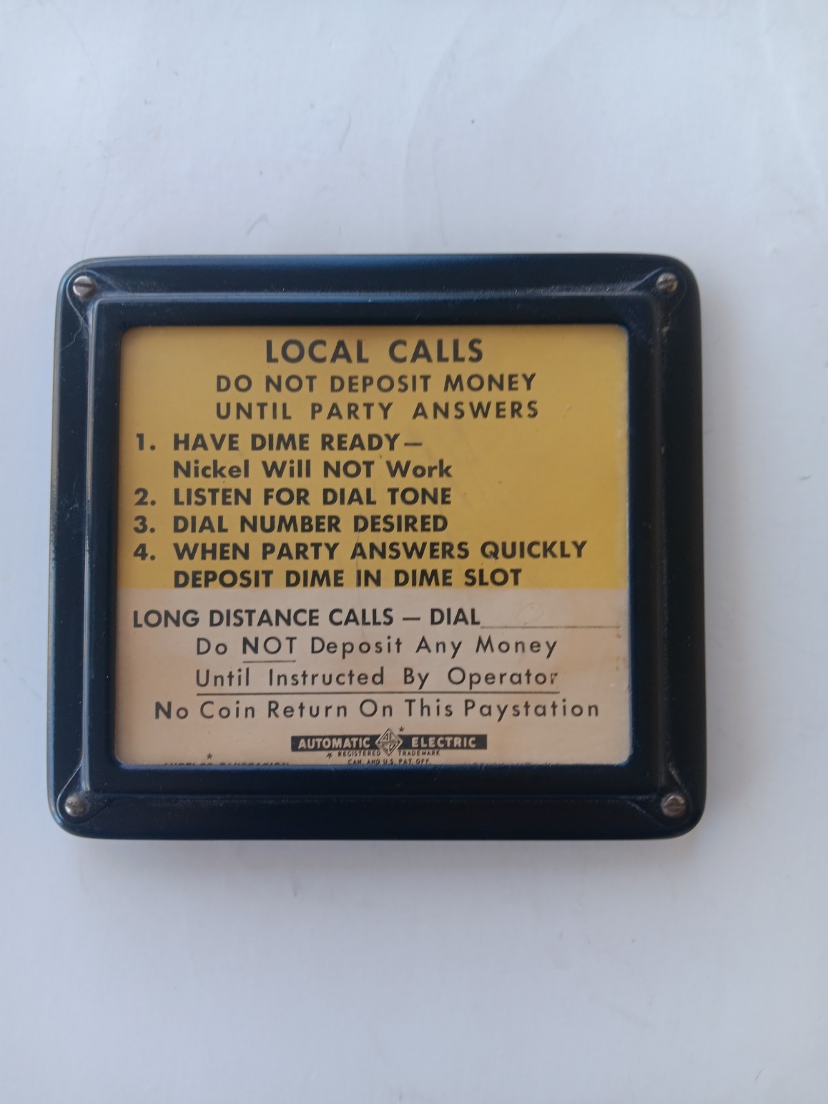 Automatic Electric payphone 3 Slot Payphone middle direction sign | eBay