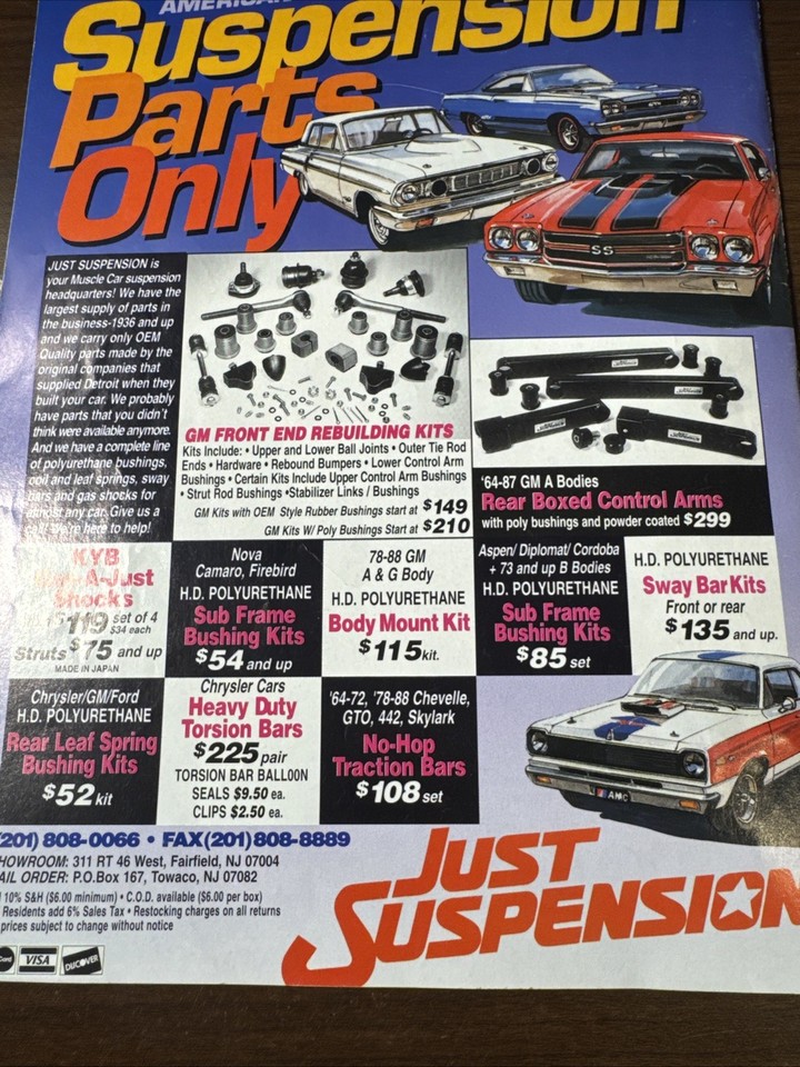 MUSCLE CAR REVIEW 1996 OCT NOV MAGAZINE 427 Yenko SD455 TA Shelbys ...