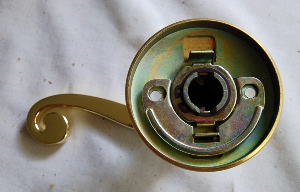 Right-Handed Dummy Levers Door Handles in Polished Brass Gold Curly ...