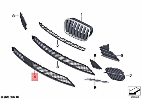 Genuine BMW X5 E70 10- Front Bumper Center Lower Black Grille OEM ...