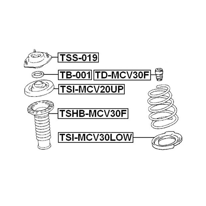 TSS-019 Front Shock Absorber Support For Toyota Camry Lexus ES300 48609 ...