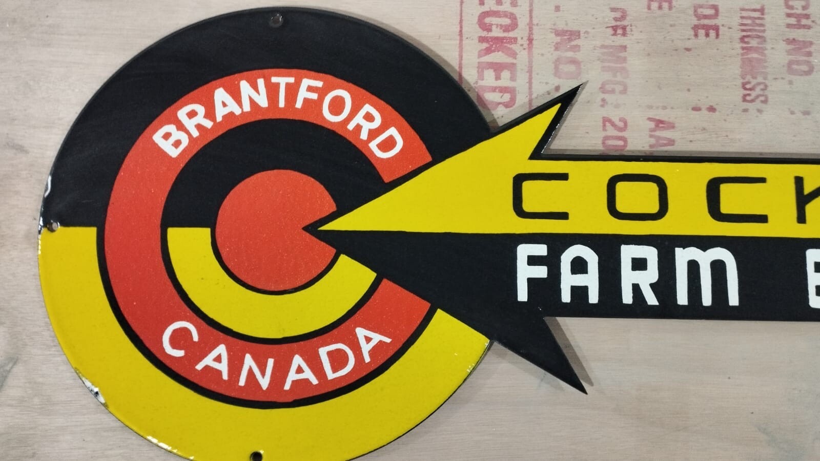 Vintage Cockshutt Farm Equipment Gas & Oil Porcelain Enamel Sign 30x12 ...