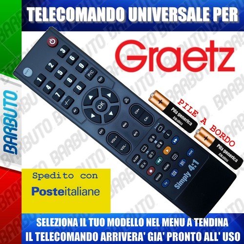 TELECOMANDO UNIVERSALE GRAETZ " CLICCA SUL TUO MODELLO LO RICEVERAI GIA ...