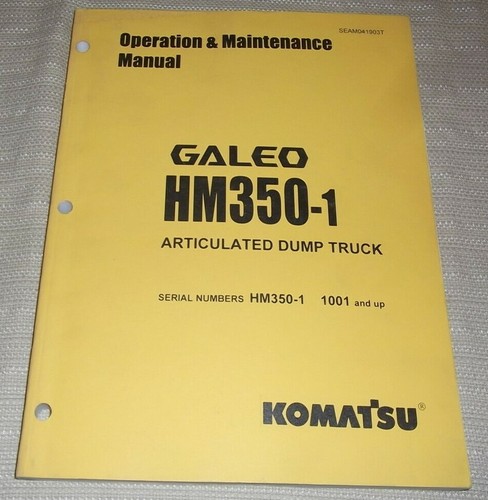 Komatsu HM350-1 Décharge Diable Opération & Maintenance Livre Manuel S/N 1001-UP | eBay