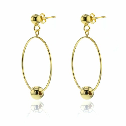 Kinsey Gold Plated Sterling Silver 925 Ladies Pendant Hoop Earrings | eBay