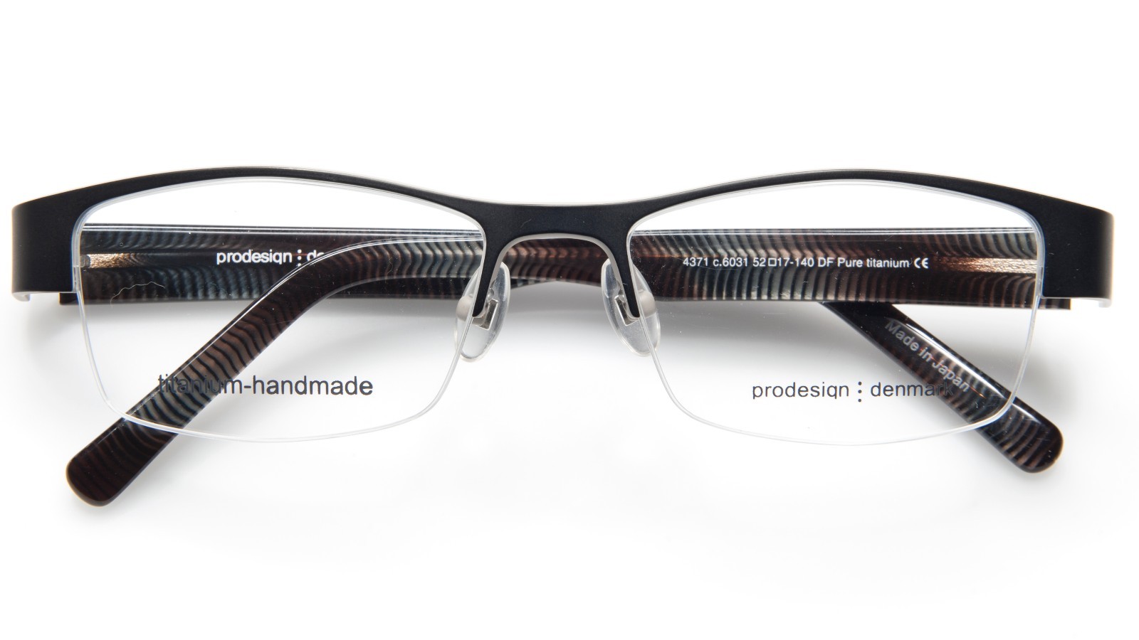 NEW PRODESIGN DENMARK 4371 c.6031 BLACK EYEGLASSES FRAME 52-17-140 ...