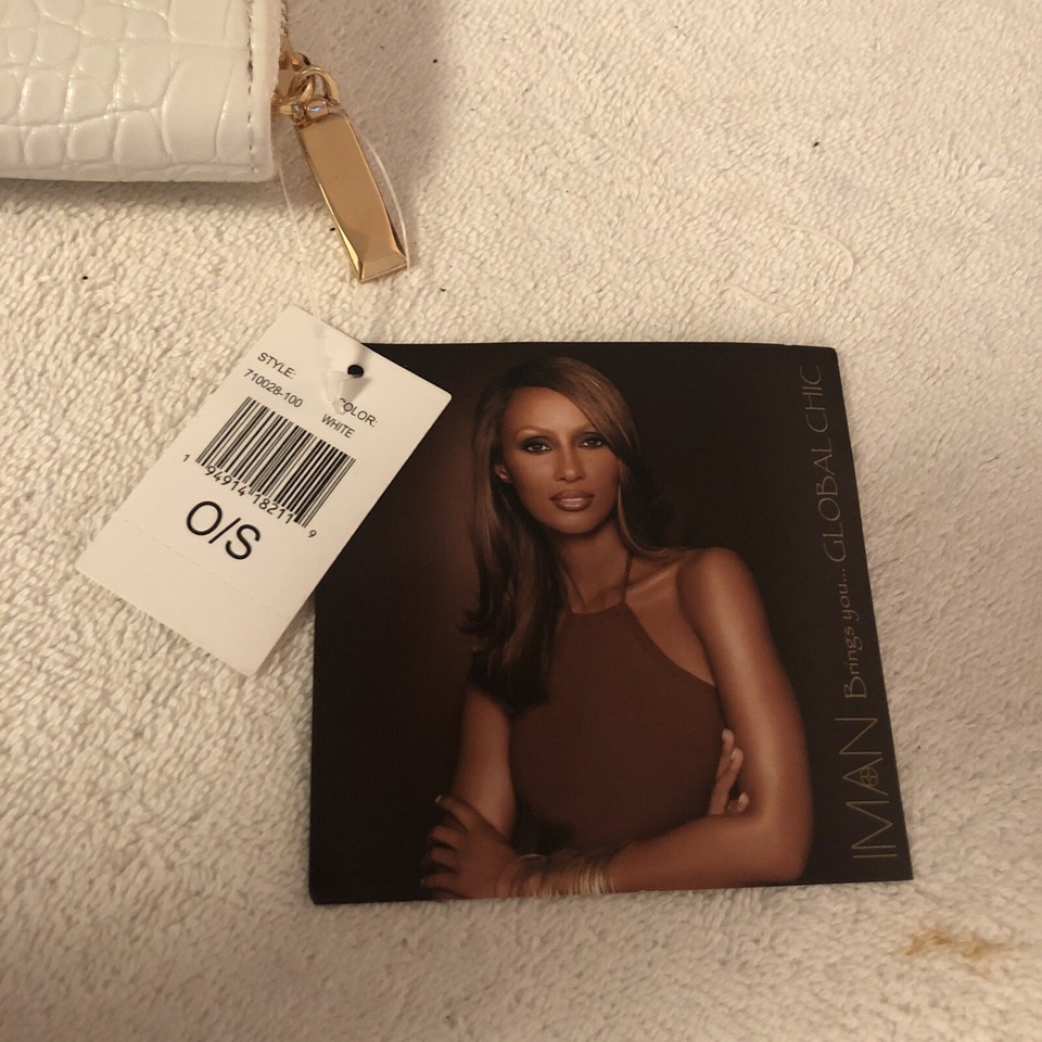 Iman Global Chic White Faux Snake Zip Around Wallet NWT | eBay